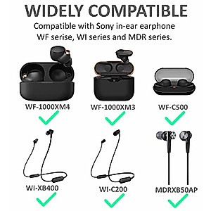 A-Focus Ear Tips Buds Set for WF-1000XM5 WF-1000XM4 WI-XB400 WF-C700N Silicone Eartips Earbuds Eargels Compatible with Sony in-Ear Headset WI-C200 WF-C500 etc 2S2M1L Black