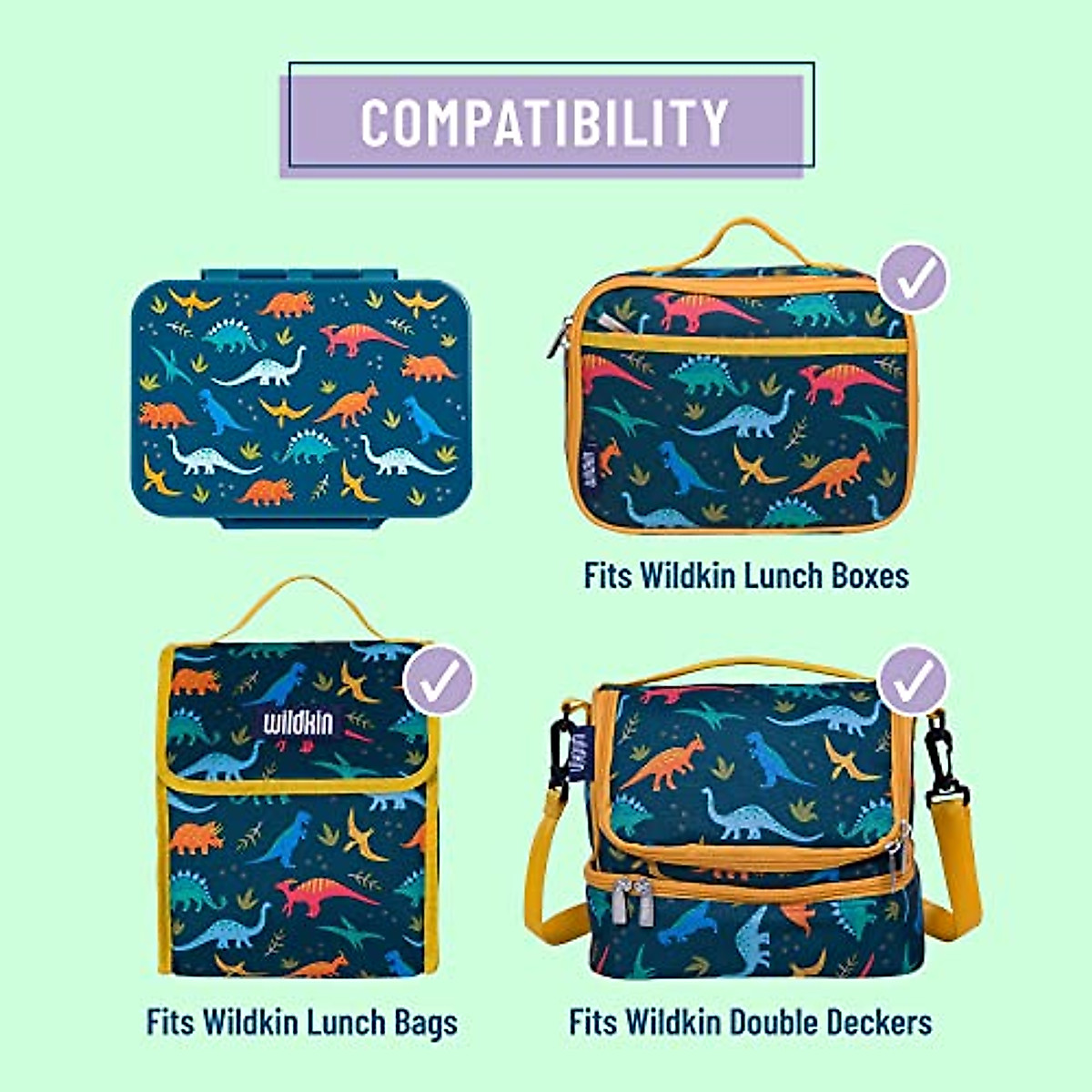 Wildkin Kids Bento Box for Boys and Girls, Features 4 Compartments, Leak Proof with Close Clasp Design, Ideal for Packing Snacks for School and Travel Bento for Kids (Jurassic Dinosaurs)