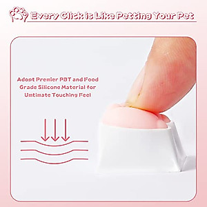 Custom 8 Pcs Cute Cat Claw and Butt Shape PBT&Silicone Keycaps Set Ergonomic OEM R4 Profile for 61/84/96/104 Key AKKO Gateron Kailh Cherry MX Cross Type Switch Mechanical Gaming Keyboard DIY(Pink-8)