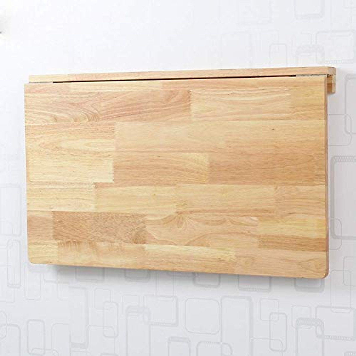 PIBM Stylish Simplicity Shelf Wall Mounted Floating Rack Solid Wood Computer Desk Table Dining Againstfoldable,3 Sizes, Wood , 100x50x29cm