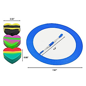 vitakiwi 17ml Heart Wax Silicone Containers Non-stick Jars with 7.87" Silicone Mat and 4.8" Carving Tool
