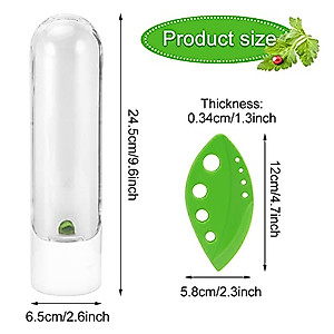 2Set Fresh Herb Keeper,Herb Saver for Refrigerator Herb Saver Pod, Vegetables Leaf Separator,Herb Storage Container for Cilantro, Mint, Asparagus Keeps Greens Fresh 3 Weeks(As Shown,size:9.6x2.6inch)