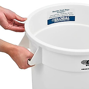 10 Gallon Plastic Trash Container, Garbage Can - White