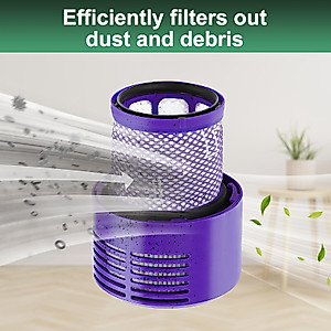 2 Pack V10 Filters Replacement for Dyson Cyclone Series, Cyclone V10 Absolute, Cyclone V10 Animal, Cyclone V10 Motorhead, Cyclone V10 Total Clean, SV12, Replaces Part # 969082-01