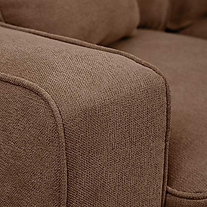 Serta Palisades 78" Track Arm Sofa, Easy Care Polyester, Soft Pillow Back, Pocket Coil Seat Cushions, Removable Covers, Loveseat or Couch for Small Spaces, Living Rooms or Bedrooms, Tan