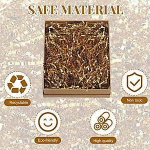 Fulmoon 1 Bag 3 lb/1.35 kg Shredded Paper for Gift Box Crinkle Cut Paper Glitter Shredded Filler Shiny Paper Filler for Gift Wrapping Basket Filling Birthday Wedding Christmas (Gold)