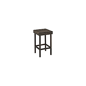 HomeStock Rustic Romance 2Pc Outdoor Wicker Counter Height Bar Stool Set Brown - 2 Stools - 15" D x 15" W x 25.13" H