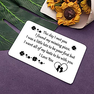 to My Man Gift for Him Metal Wallet Insert Card Anniversary Card Gifts for Boyfriend Fiance Husband I Love You Gift Valentine's Day JewelryWedding Birthday Gift for Men Couple Gift Cards