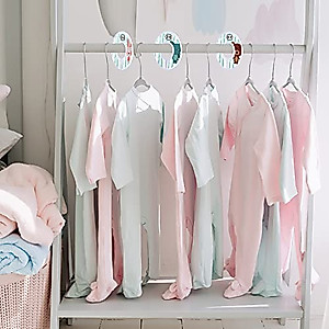 Kids Velvet Hangers, VIS'V 11 Inch Gray Non-Slip Baby Clothes Hangers with 6 Pcs Cute Clothing Dividers for Infant Toddler Boys & Girls Closet Organizer - 30 Pack