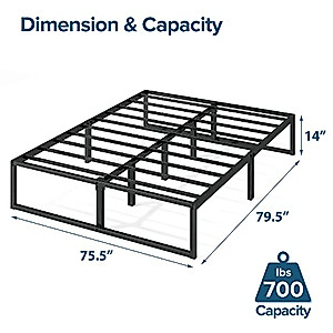 ZINUS Lorelai 14 Inch Metal Platform Bed Frame / Mattress Foundation with Steel Slat Support / No Box Spring Needed / Easy Assembly, King