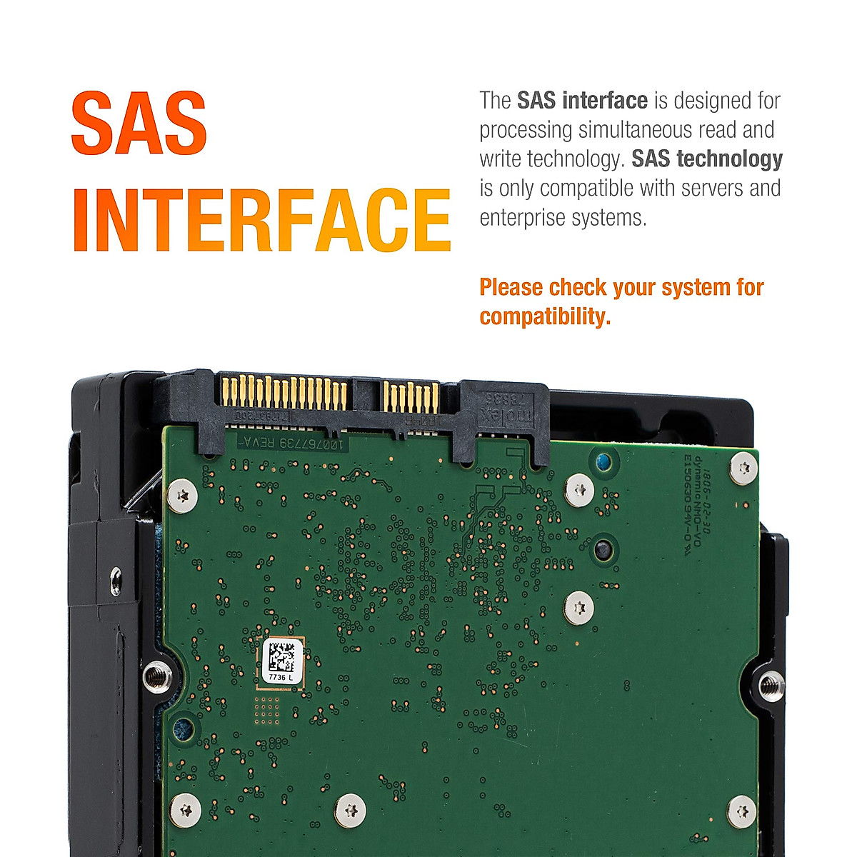 Seagate Exos 7E8 6TB 7200 RPM 512e SAS 12Gb/s 256MB Cache 3.5-Inch Enterprise Hard Drive - ST6000NM0095 (Renewed)
