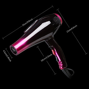 Hair Dryer Professional Blow Dryer Negative Ions 3500W Powerful Fast Drying Low Noise Long Cord Quick Dryer with Nozzle and Diffuser Hair Blow Dryer with 2 Speed and 3 Heat Settings Purple-6