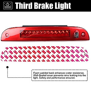 LED 3rd Third High Mount Tail Brake Light For 2002-2010 FORD EXPLORER, 2008-2012 Ford Escape (Chrome Housing Red Lens)