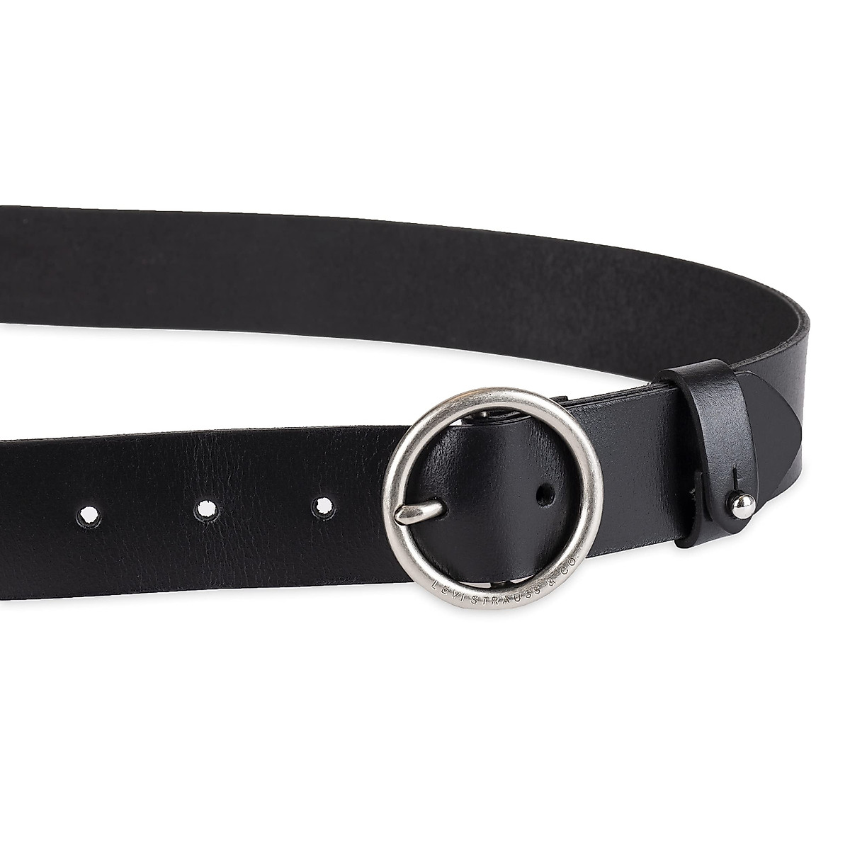 Levi's Women's Circular Center Bar Buckle Belt, Black, Small