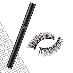 Eylure Line & Lash Kit, 2-in-1 Lash Black Glue Eyeliner and False Lashes, Faux Mink Wispy