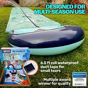 TEAM MAGNUS 31ft Slip and Slide Water Slide with Inflatable Crash Pad, Adjustable Sprinkler for Kids – Slip and Slide for Adults & Kids, Perfect for Backyard Fun