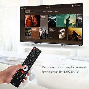 Smart TV Remote Control EN-33922A for Hisense, Remote Control Replacement for Hisense EN-33922A EN-339256A Smart TV