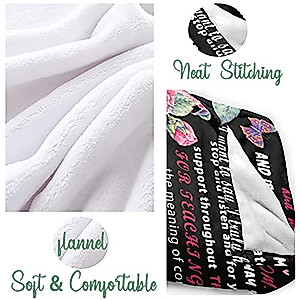 Mom Gift from Son Daughter Personalized Soft Flannel Blankets Flower Butterfly Throw Blankets Gift for Mothers Day Birthday Family Holiday 50"x 60"