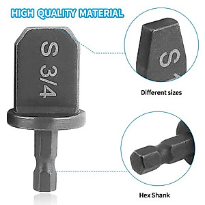 Kyuionty 6 Pcs Swaging Tool Drill Bit Set, HVAC Repairing Set Air Conditioner Copper Pipe Expander Swaging Tool Manual Copper Tubing Tool Bit with 1/4", 3/8", 1/2", 5/8", 3/4", 7/8" Bits (Hex Shank)