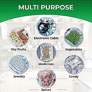 eezee2BUY Holographic Resealable Mylar Bags for Food Storage -100 Pieces 4x6 inches Smell Proof Resealable Bags for Food, Jewelry, Cosmetics, Crafts, Electronic Items
