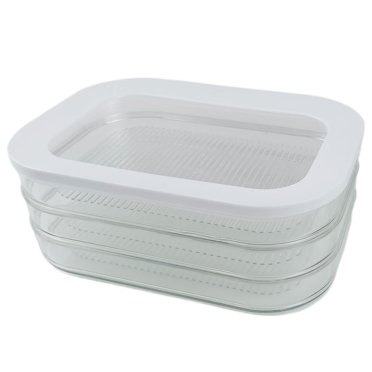 Deli Meat Container for Fridge, 8.9x6.3inch 3 Layers Stackable Bacon Cheese Container with Lid, Food Storage Boxes, Deli Containers with Lids, Lunch Meat Container for Refrigerator