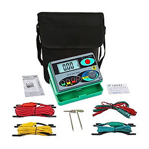 Ground Resistance Meters, Digital Earth Ground Resistance Tester 0-2000 Ohm, Multimeter Resistance Measurer Multifunction Ground Megohmmeter Measurer Resolution 0.01Ω