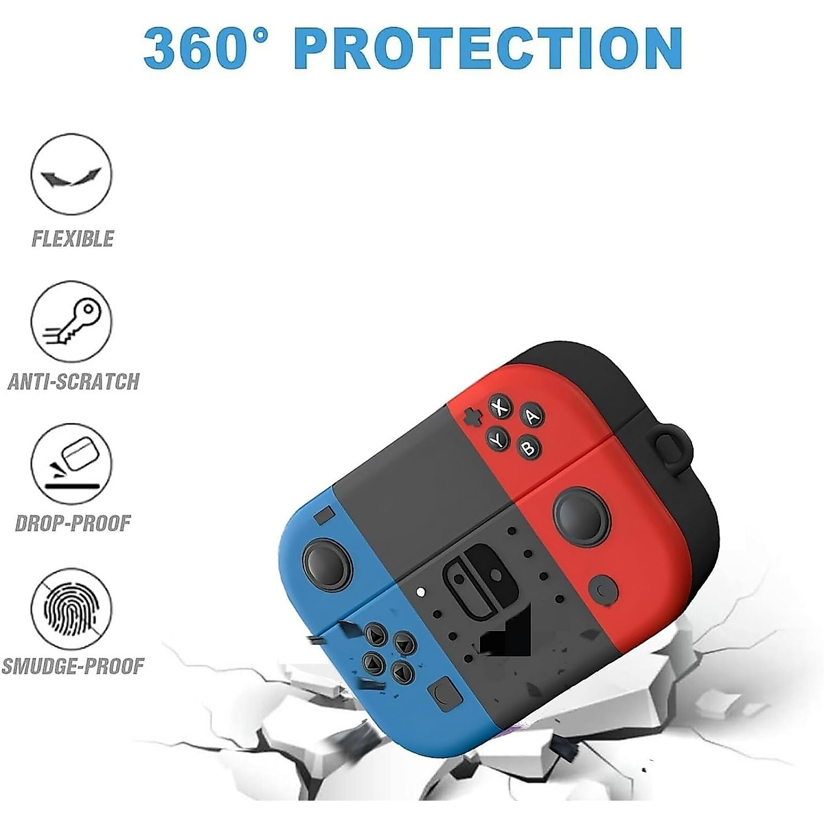Case Compatible with Sony WF-1000XM5 with Keychain, Soft Silicone Anime Cartoon Games Console Shockproof Protective Compatible with WF-1000XM5 for Man Boys