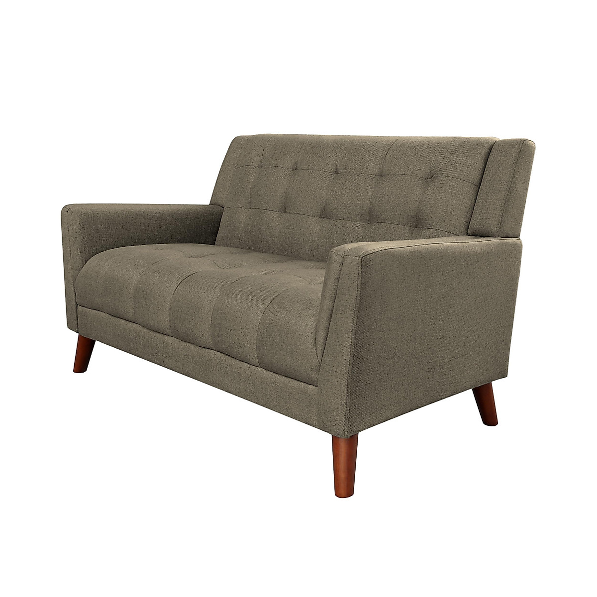 Christopher Knight Home Evelyn Mid Century Modern Fabric Loveseat, Mocha