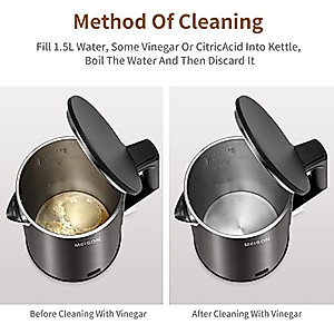 Electric Kettle Stainless Steel,1.0L Double Wall Electric Tea Kettle, Cool Touch Water Kettle & Hot Water Boiler for Boiling Water,Auto Shut-Off & Boil-Dry Protection,120V, 2 Year Warranty, Blue