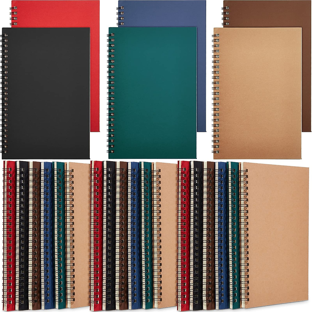 Leinuosen 18 Pack A5 Spiral Notebook Ruled Journal Notebook Notepad Sketchbook Hardcover Lined Notebooks Journals for Office School Supplies, 5.5 x 8.3