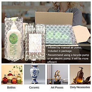 Hijelyn Bubble Cushioning Wrap Roll Inflatable Bottle Shipper Protector Sleeve 12"x164' Large Size Air Bubbles Packing Supplies for Fragile Items, Air Pillows for Shipping Moving Packaging Material