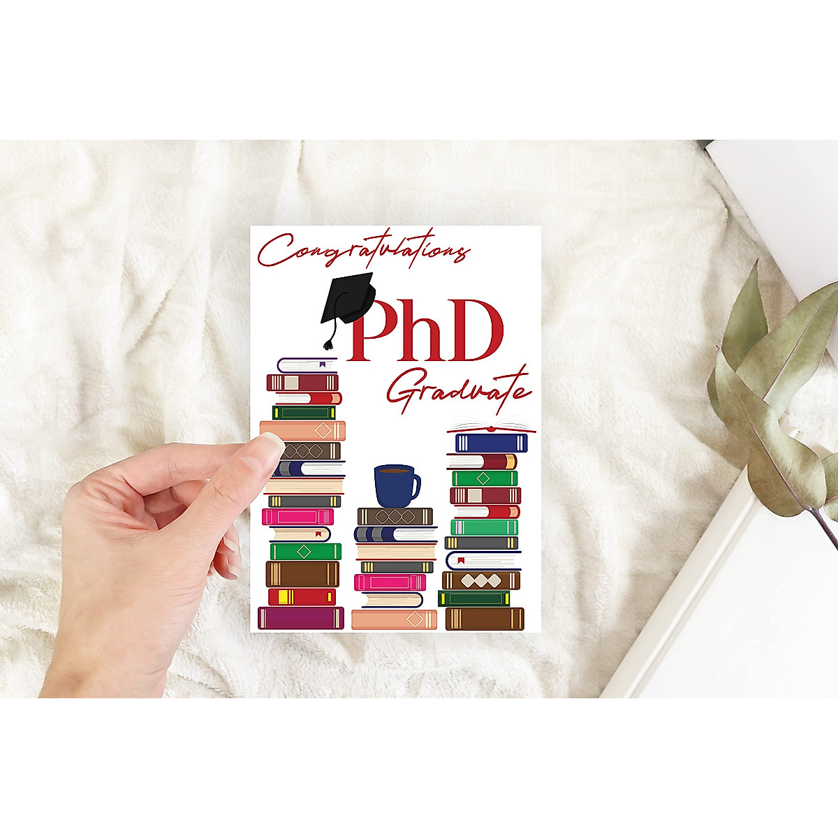 Red Door Inspirations Graduation Card - MBA and PhD Graduate Graduation Card. Includes single card and envelope. (PhD Graduate)