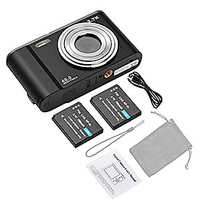 Andoer Portable Digital Camera 48MP 2.7K 2.88-inch IPS Screen 16X Zoom Auto Focus Self-Timer 128GB Extended Memory Face Detection Anti-Shaking with 2pcs Batteries Hand Strap Carry Pouch