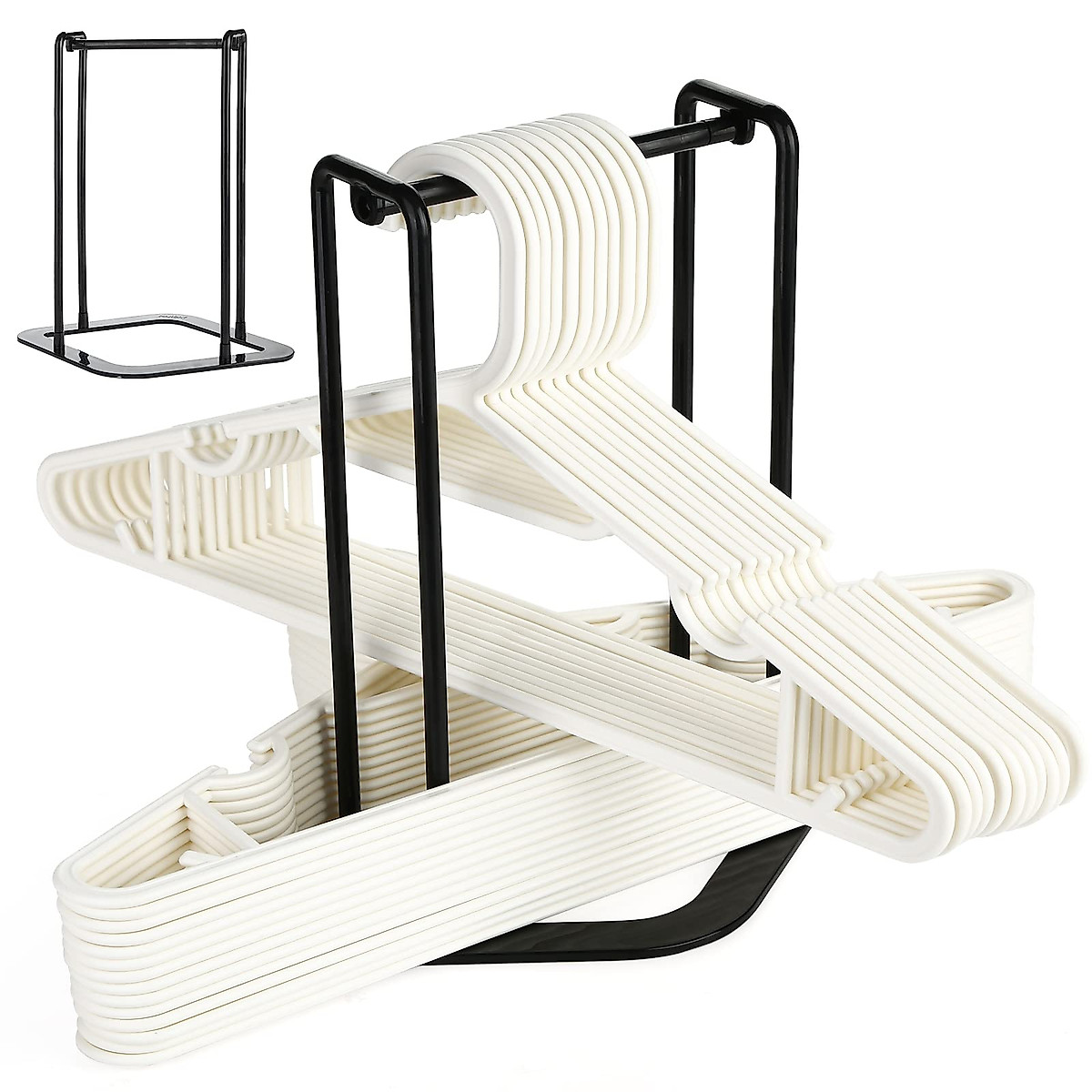 HAKDAY Hanger Storage Rack, Portable Hanger Organizer Rack, Hanger Stacker Hanger Storage Holder Hanger Caddy for Closet Laundry Dry Cleaning Room