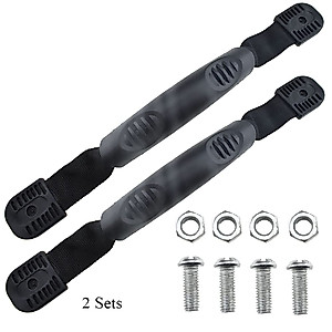 Hao Pro 28cm Length Kayak Carry Handle Less Slippery Comfortable Grip Quick Install Side Mount Nylon Rubber Replacement Accessory Black 2 PCS for Kayaks Cornhole Boards Suitcases Folding Tables