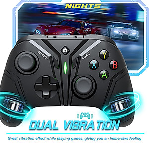 Gamrombo Wireless Pro Controller for Switch/PC/PS3/Android TV, PC Game Controller with Dual Vibration/Gyro Axis, Multi-Platform &Multi-Connections