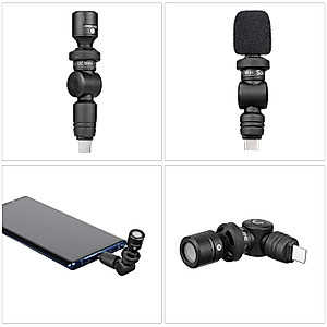 Saramonic Ultra-Compact Omnidirectional Condenser USB-C Microphone for Smartphones, Tablets & Computers (SmartMic UC Mini), Black