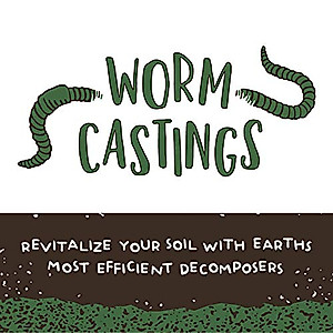 Earth Worm Castings – Organic Red Worm Compost Soil Amendment - .13 Cubic Foot ~6 Lbs - Approximately 1 Gallon - Organic Red Worm Vermiculture and Compost Home, Garden, Greenhouse, and Farm