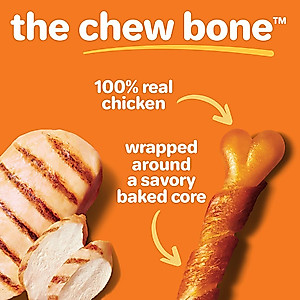 Hartz Oinkies Chew Bones with Real Chicken Breast, Rawhide Free Dog Treats, Highly Digestible Dog Chews, 25 Count