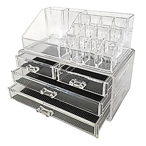 Sodynee Acrylic Makeup Organizer Cosmetic Organizer Jewelry and Cosmetic Storage Display Boxes