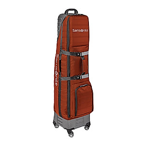 Samsonite "The Protector Hard & Soft Golf Travel Cover with Shark Wheels, Red/TerraCotta