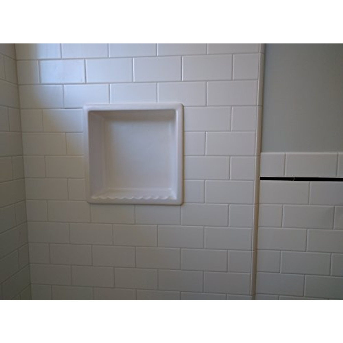 1 USA made Ceramic Recessed Shower Niche 1 compartment shampoo shelf. Easy Install, Easy Clean, Sanitary, Will not Rust or Black Mold, Holds most 3-32 oz shampoo bottles, Soap Holder1C