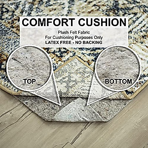Mohawk Home 6' x 9' 1/4 Rug Pad 100% Felt Protective Cushion, Premium Comfort Underfoot – Safe for All Floors