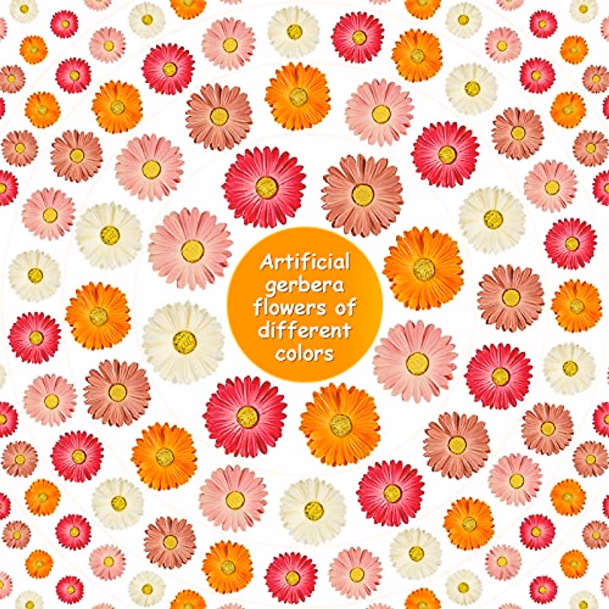 Artificial Daisy Artificial Flowers Gerbera Daisy Fake Gerbera Daisies Fake Flowers Bouquet 15 Inch for Wedding Bridal Bouquet Party Home Kitchen (White, Pink, Yellow, Orange, Rose, Coral,18 Pieces)