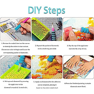 Ksxistiyt Diamond Art Painting Kits for Adults, Full Drill Diamond Dots Paintings for Beginners, Round 5D Paint with Diamonds Pictures Gem Art Painting Kits DIY Crafts Kits 14x14inch