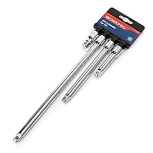 WORKPRO W074459 3/8 In. Socket Drive Extension Bar Set, Heat-Treated Steel Construction (Single Pack)