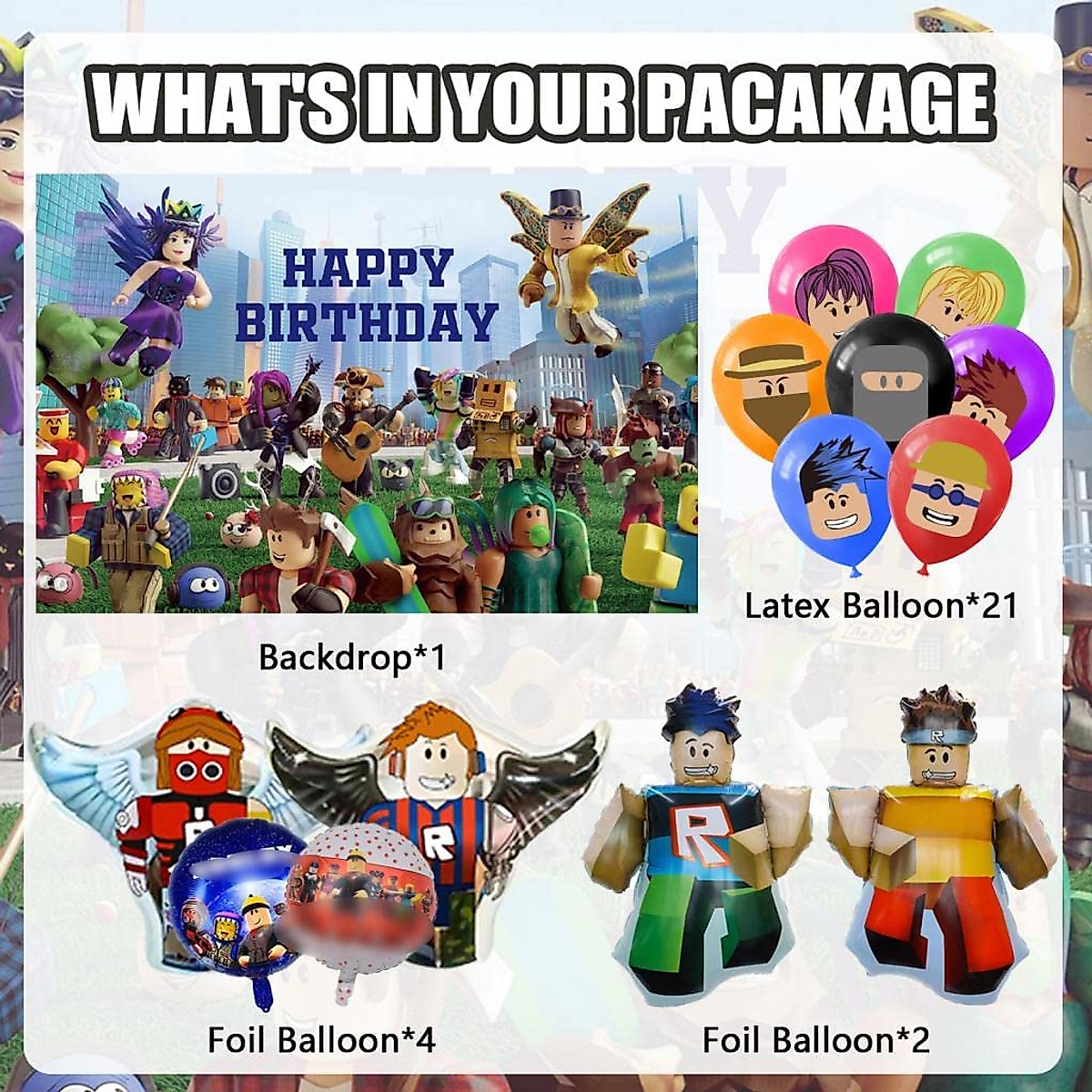 Robot Birthday Party Supplies,Robot Birthday Decorations including Backdrop Decorations, Foil Balloon, Latex Balloon,Party Favors for Kids Game Lovers