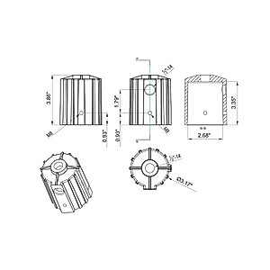 Round Tenon Reducer 2 3/8" to 1/2" NPT Hub Adaptor LED Tenon Slip Fitter Adapter,Slip Fitter Fixtures Adaptor,LED Flood Lighting,LED Parking Lot Lighting,HID fixtures