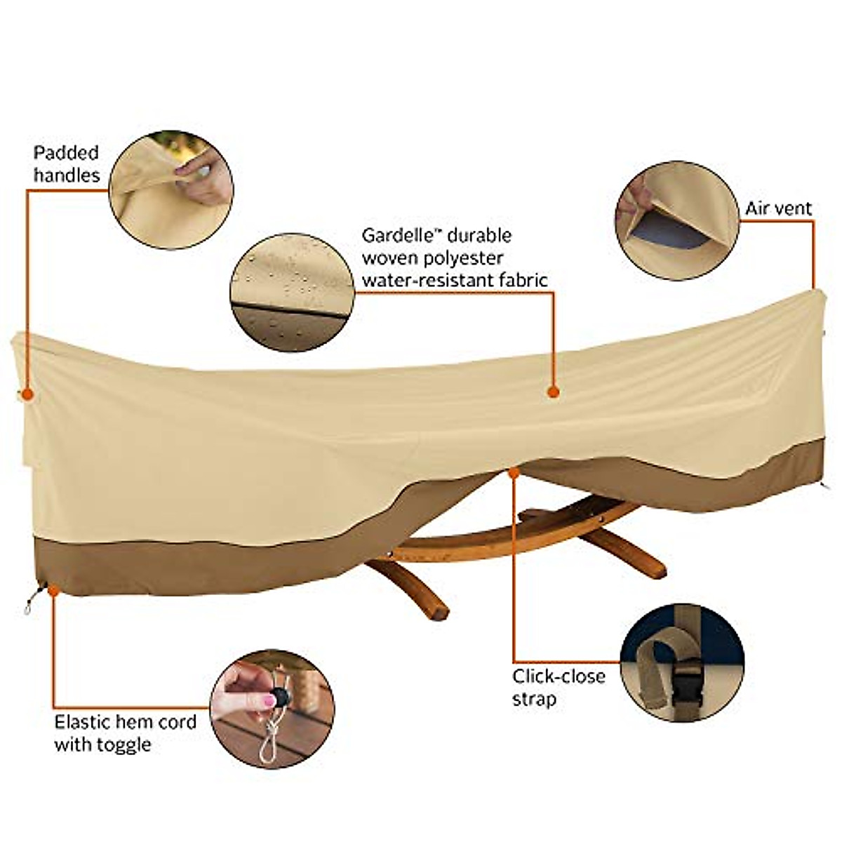 Classic Accessories Veranda Water-Resistant 13 Foot Framed Hammock & Stand Cover, Patio Furniture Covers