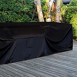 JOORY Large Patio Furniture Outdoor sectional Furniture Covers Waterproof Dust Proof Furniture Lounge Porch Winter Sofa Cover Protector D126”x W63”x H28” - Double Stitched Seam and Waterproof Strips